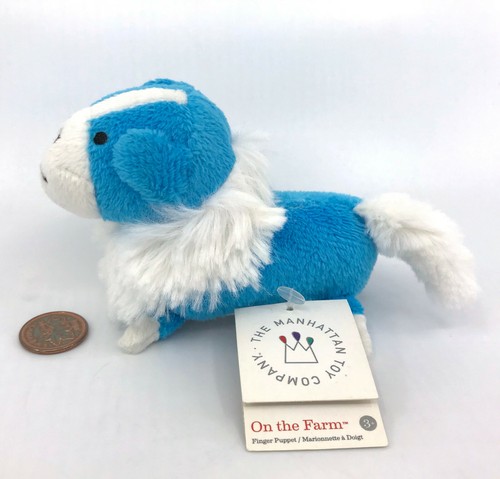 Manhattan Toy NEW Blue Plush Dog Finger Puppet 3in Miniature 2013 Hang ...