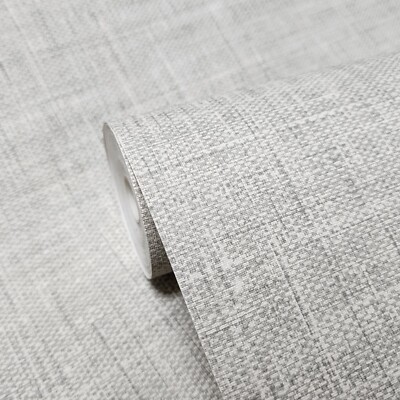 Grayish olive fog gray faux linen fabric vinyl contemporary plain ...