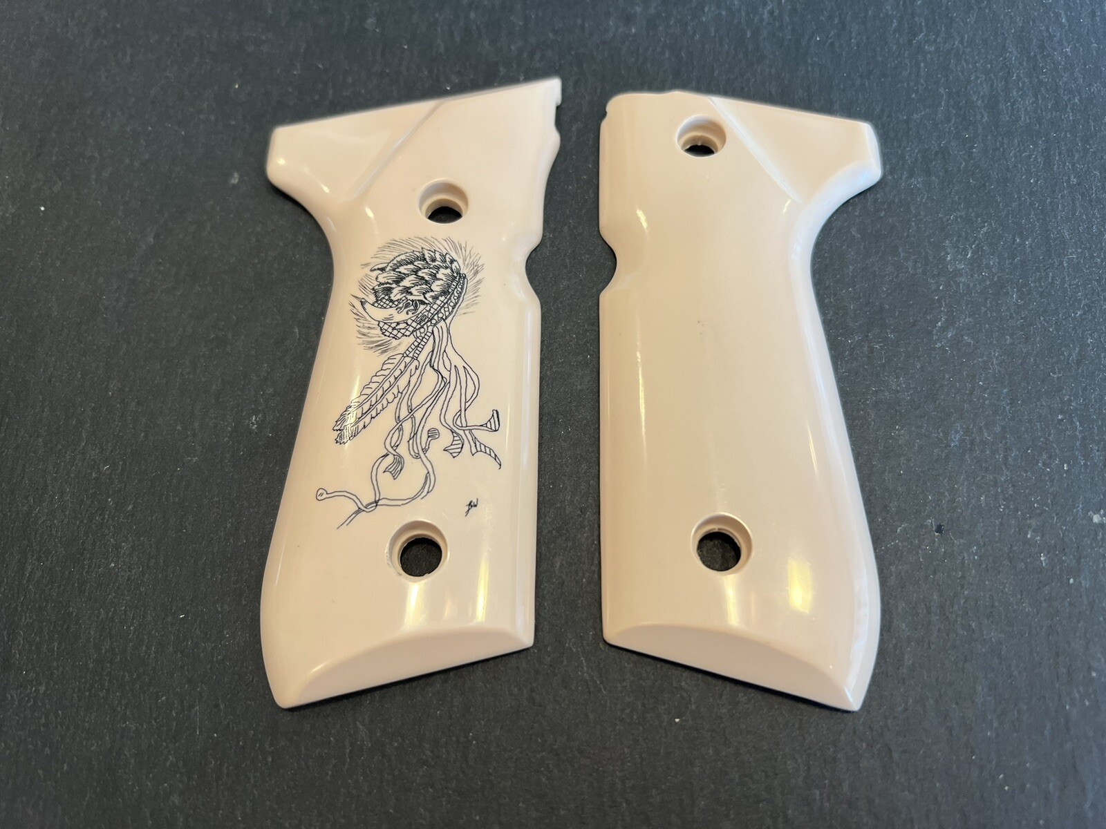 Beretta 92 92FS Grips Bonded Ivory Panel Scrimshaw ALTAMONT New USA | eBay