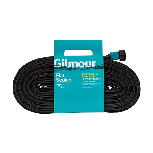 75' Black Flat Weeper Soaker Hose for Garden Beds, Drip Irrigation ...