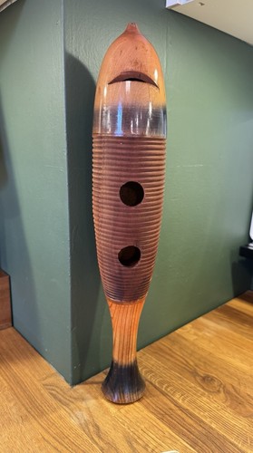 Vintage 16" Wooden Guiro Fish Style Latin Percussion+ Stick/scraper ...