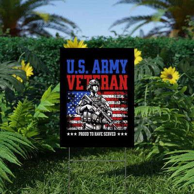 U.S. Army Veteran Yard Sign Proud To Have Served Patriotic Decor | eBay UK