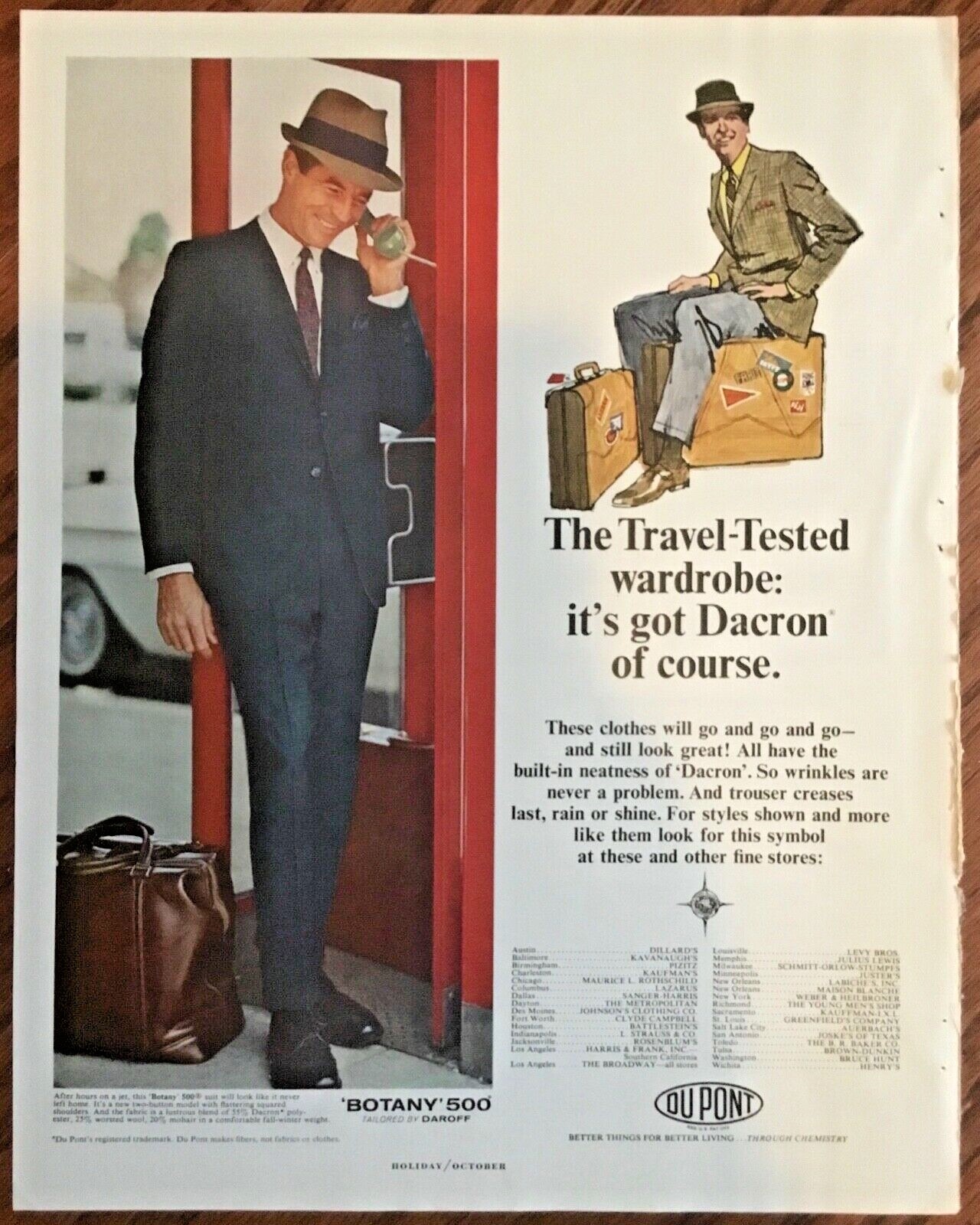 Dacron men’s suits print ad 1965 original vintage art retro 1960s ...