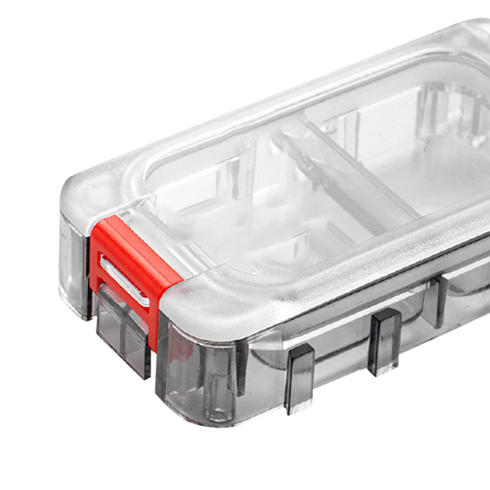 Large Capacity Fishing Tackle Box Clear Top Waterproof Tool Box (Red ...