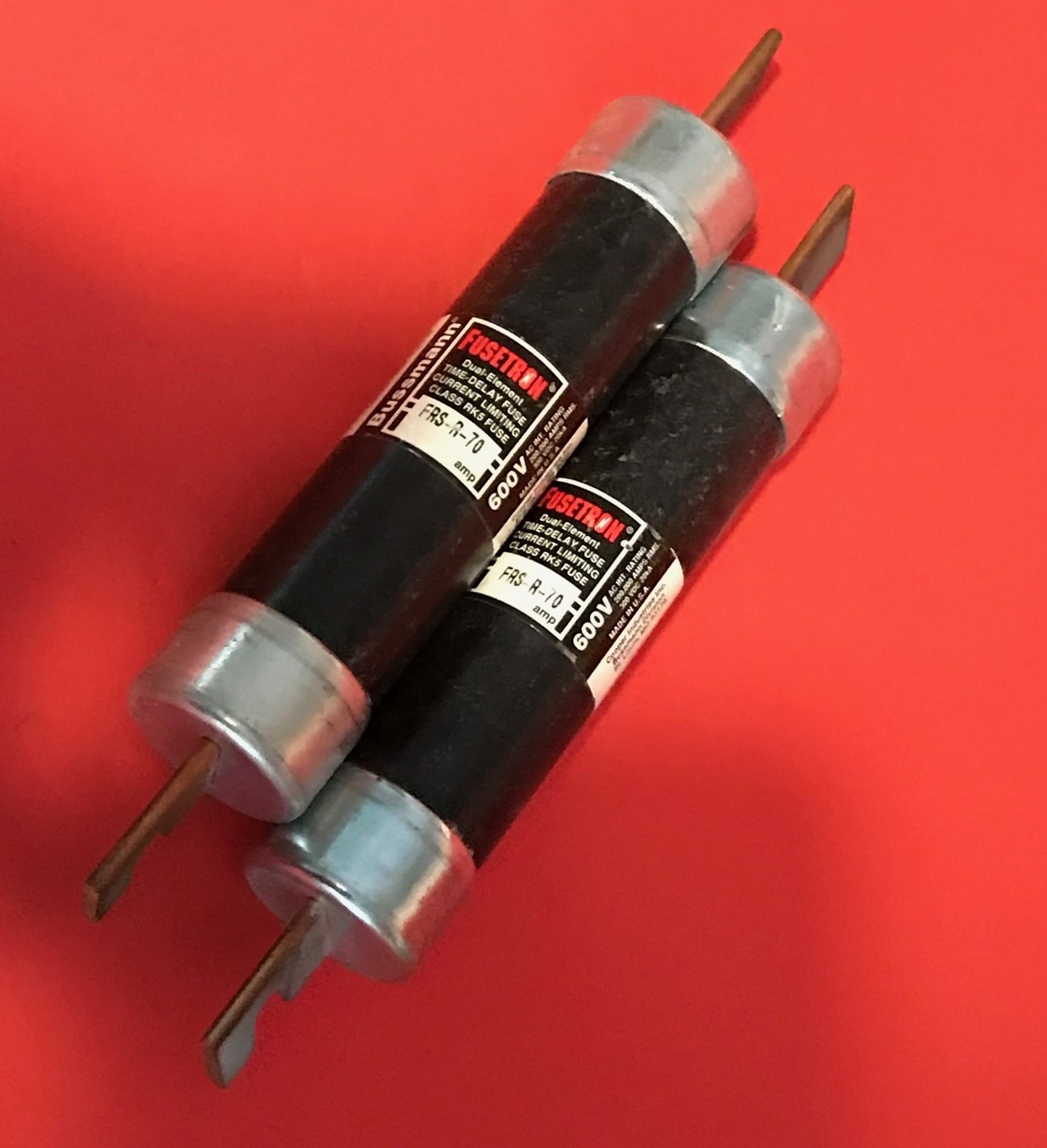 Lot of (2) Bussmann Fusetron FRS-R-70 Class RK5 Fuses - 600V | eBay