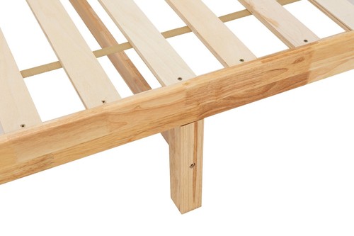 Bed Frame Platform Bedroom Furniture Rubber Wood Slats Support Sturdy ...