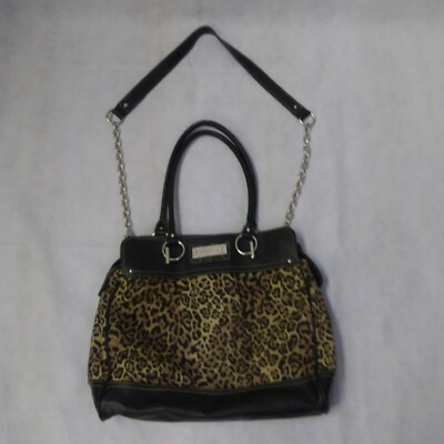 Chaps Purse Leopard Print Handles and Cross Body Shoulder Strap | eBay