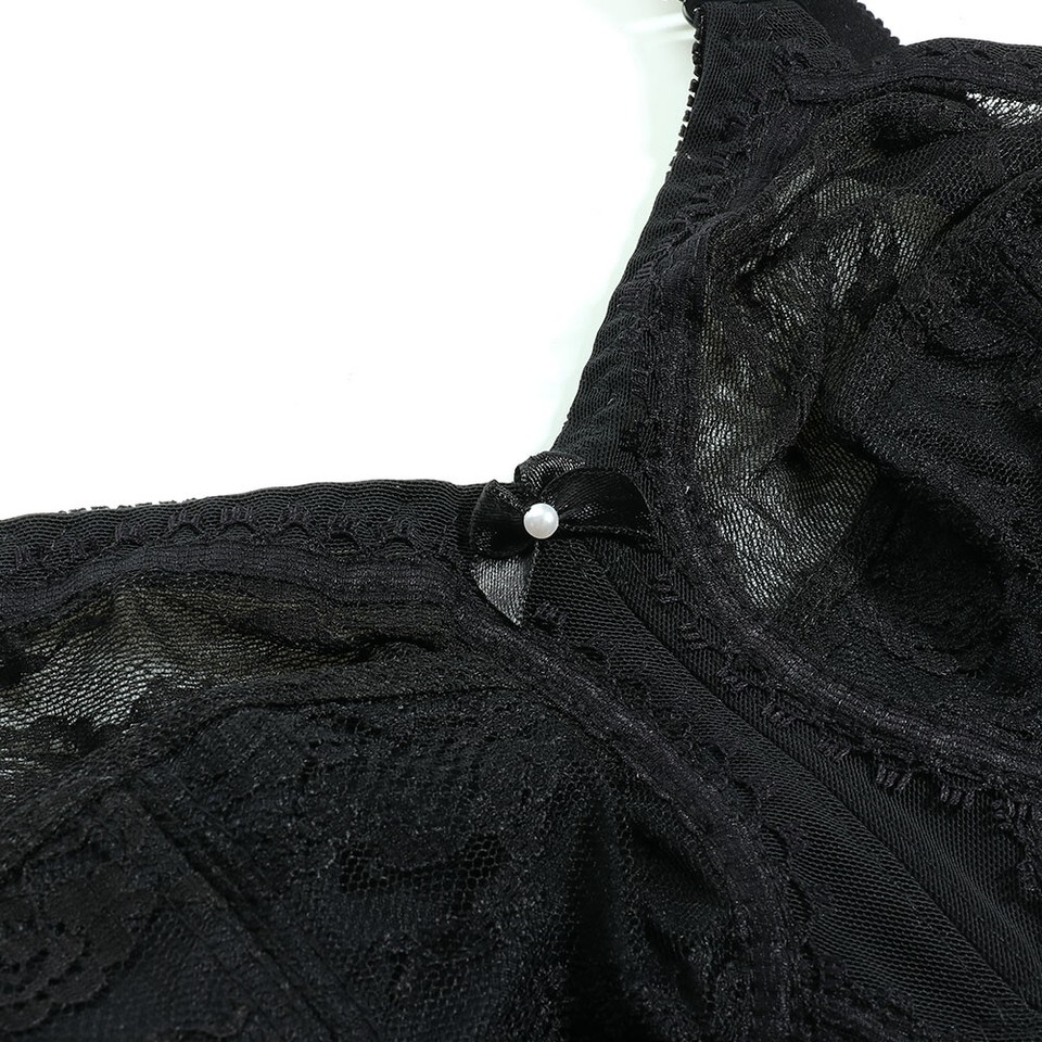 Full Coverage Bralette Wirefree All-Around Comfort Bra Floral Lace Plus ...