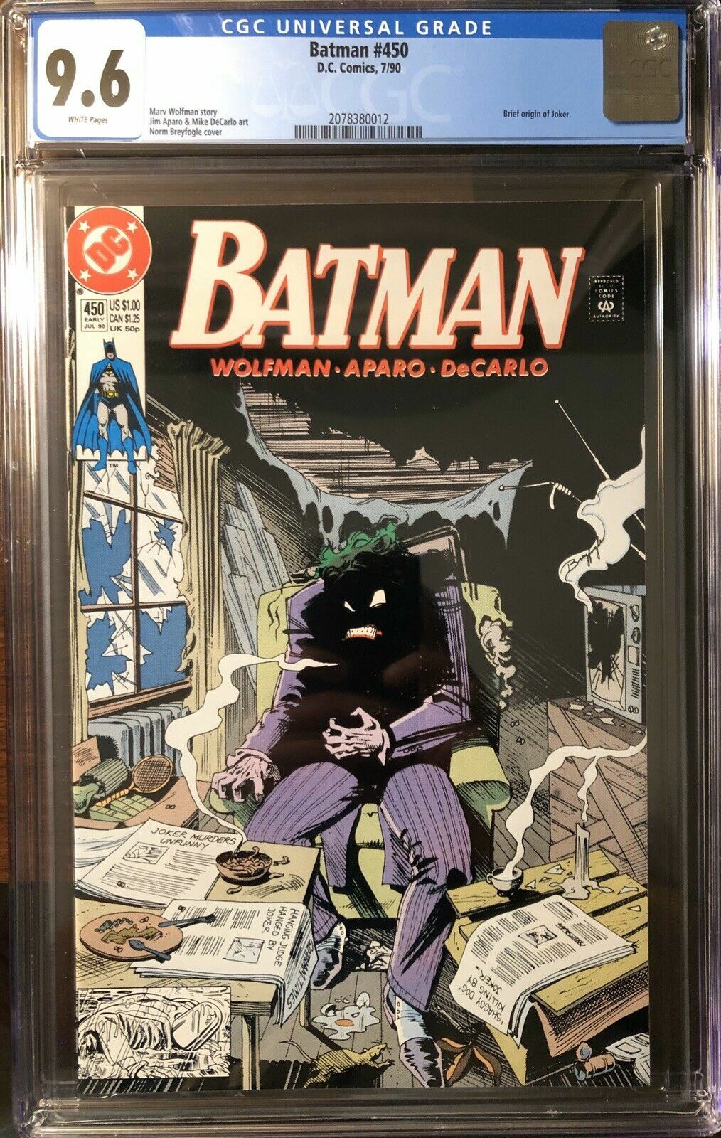 Batman #450 (DC, 7/90) CGC 9.6 NM+ "JOKER cover and appearance" | eBay