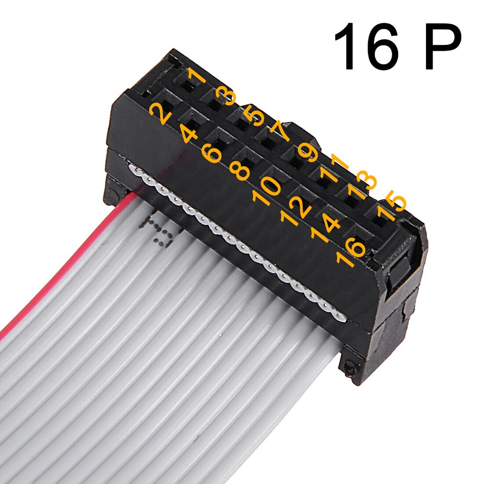 5Pcs IDC 16 Pins Connector Flat Ribbon Cable Female Connector 30cm 2 ...