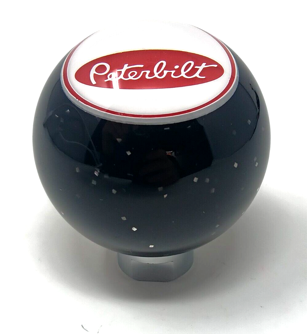 Peterbilt Gear Shift shifting knob vintage style White W/ Chrome Metal ...