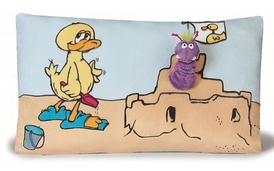 Nici 38022 Pillow Duck With Sandburg And 3D-Raupe, 43x25 CM Cushion ...