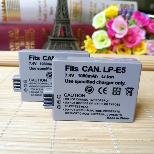 For Canon LP-E5 LPE5 Lithum Ion Rechargeable Battery 2 Pack 7.4V ...