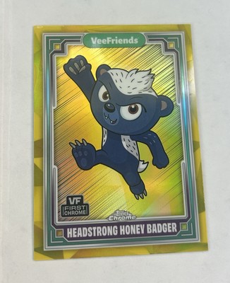 HEADSTRONG HONEY BADGER TOPPS CHROME 2025 VEE FRIENDS YELLOW REFRACTOR ...