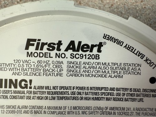 First Alert BRK SC9120B 120V AC/DC Carbon Monoxide Smoke Alarm 6 Pack ...