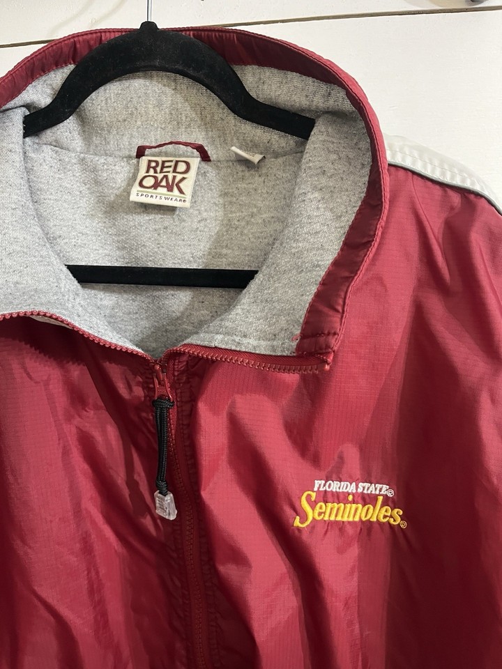 Florida State University Windbreaker Men’s 2XL Garnet Red Vtg 90’s Red ...
