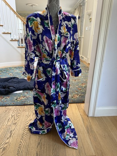 VINTAGE SAKS 5TH AVENUE BATH Robe Size L Maxi Satin 90s Y2k Luxury ...