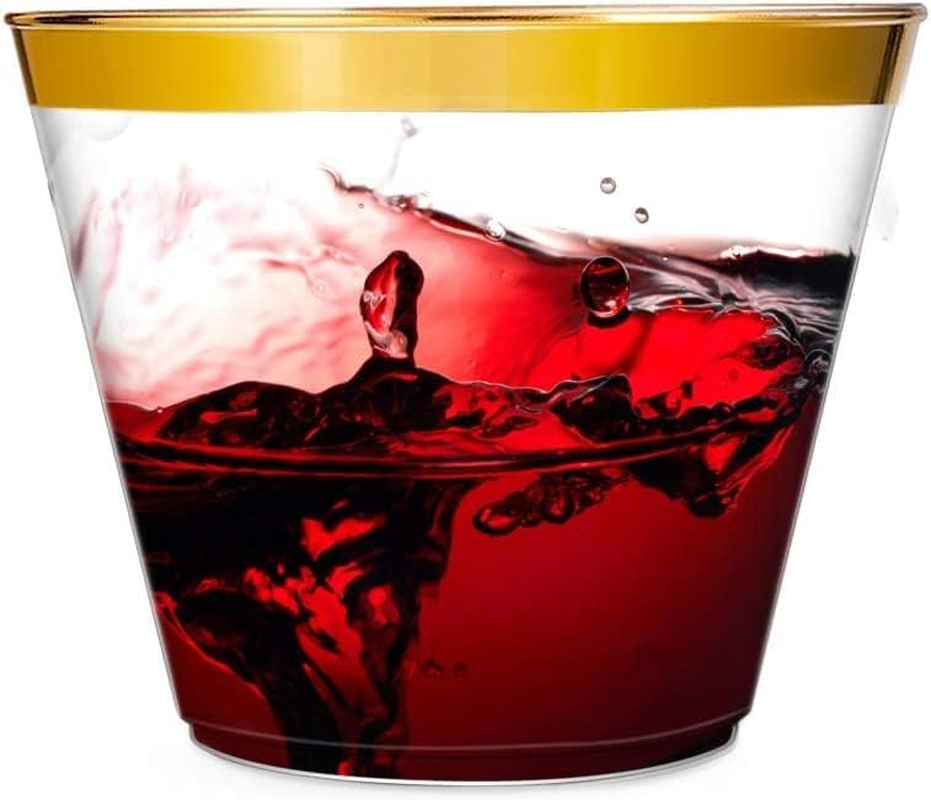 9 OZ Reusable Plastic Cups, 100 Party Cups Tumblers, Heavy-Duty Party ...