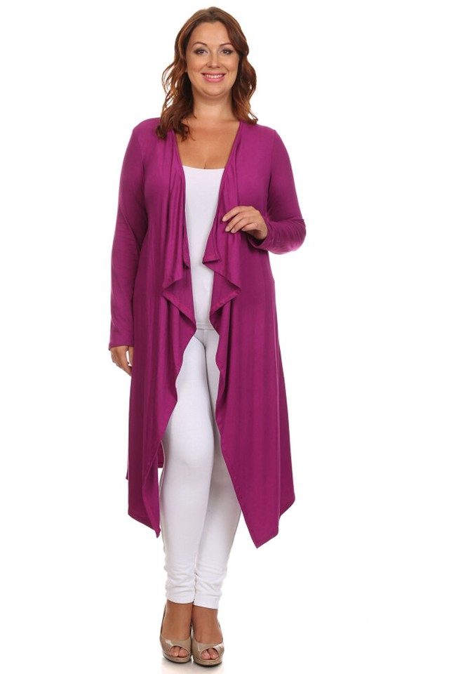 CANARI Women Plus Size Long Maxi Cardigan Sweater Draped Open Front | eBay