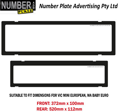 Number Plate Cover VIC / WA / QLD - Mini / Baby/Classic Euro Clip On ...