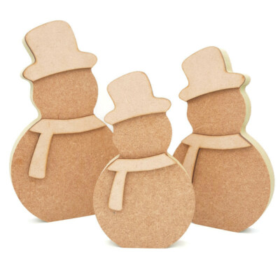 Freestanding 3d snowman shape MDF wood craft blank 18mm Christmas ...