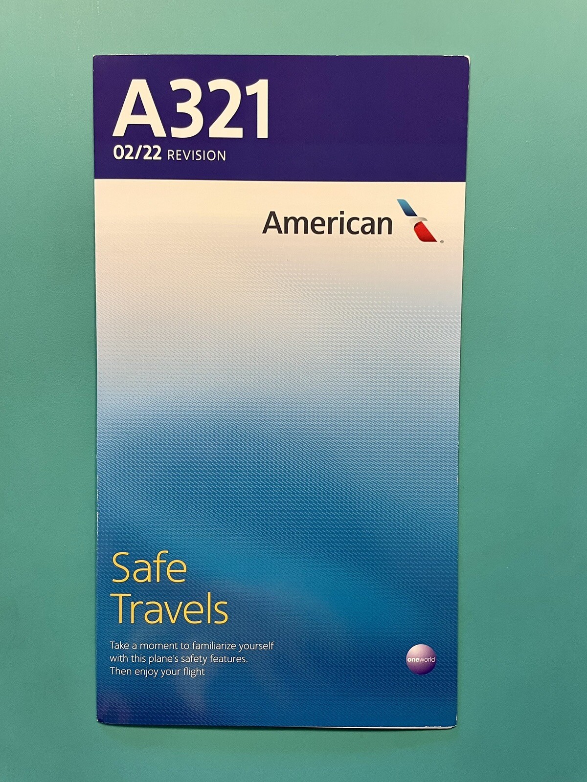 AMERICAN AIRLINES SAFETY CARD--AIRBUS 321 | eBay