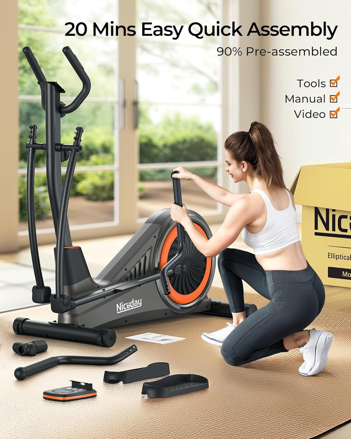 Niceday Elliptical Machine Cross Trainer With Hyper-quiet Magnetic ...