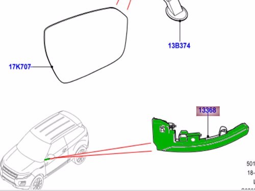 GENUINE LAND ROVER SIDE FLASHER LAMP EVOQUE DISCOVERY SPORT VELAR LH ...