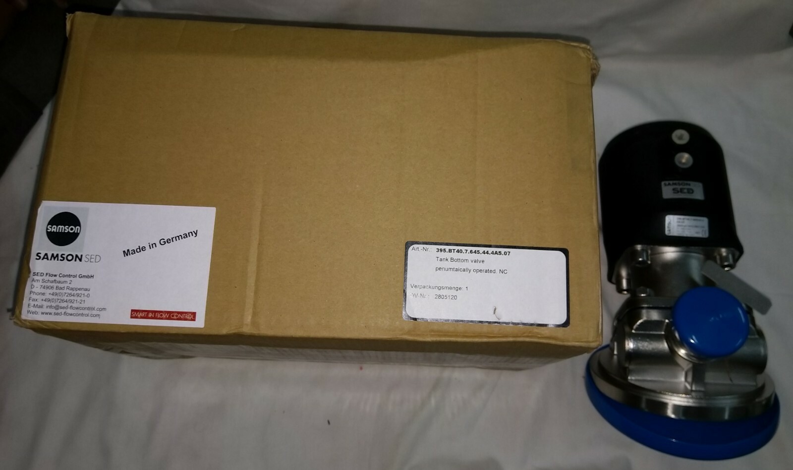 Samson SED Tank Bottom Valve 395.BT40.7.645.44.4AS.07 Penumtaically ...