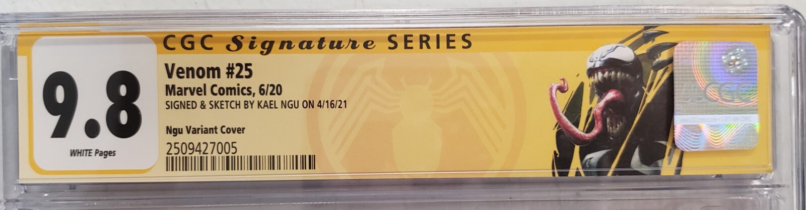 VENOM #25 KAEL NGU SIGNED & REMARKED/SKETCH CGC 9.8 HOMAGE ASM 316 ...