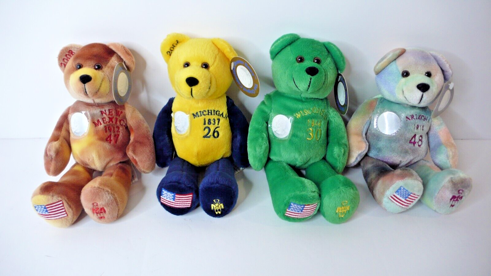 NWT Limited Treasures State Quarter Bears Lot of 4 COLLECTIBLE 2002 ...