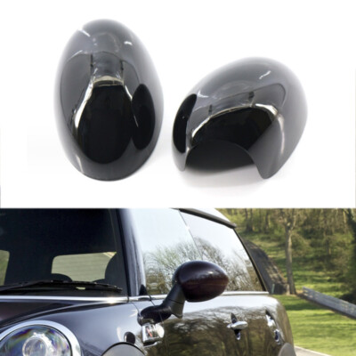 Pair For Mini Cooper R55 R56 Glossy Black Side View Manual Mirror Cover ...