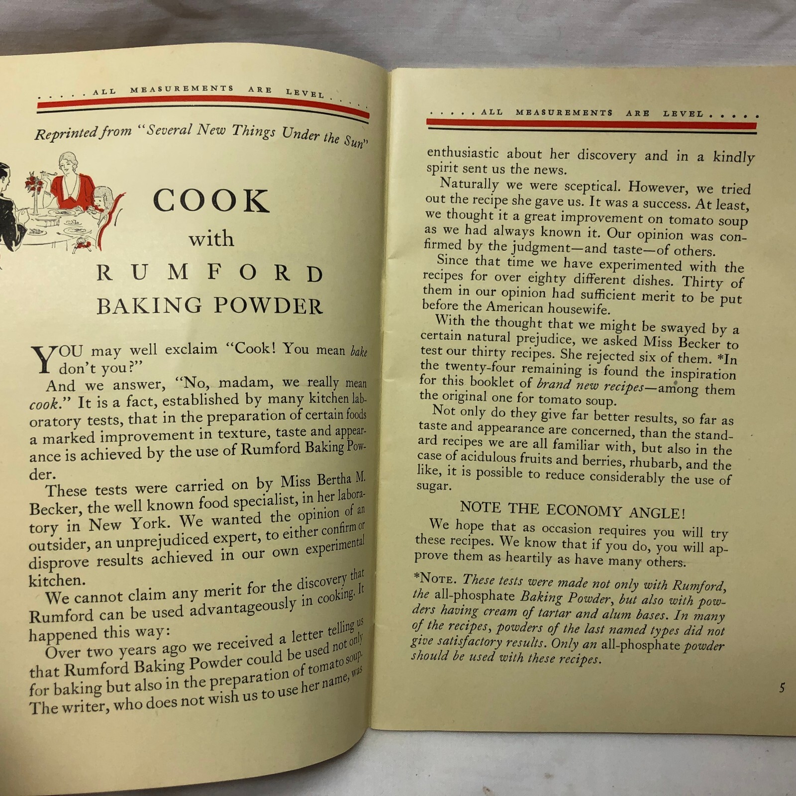 Vintage Rumford Adertising 1932 Recipe booklet | eBay
