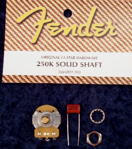 GENUINE FENDER® 250K SOLID SHAFT CONTROL POT & CAP 099-0831-000 | eBay