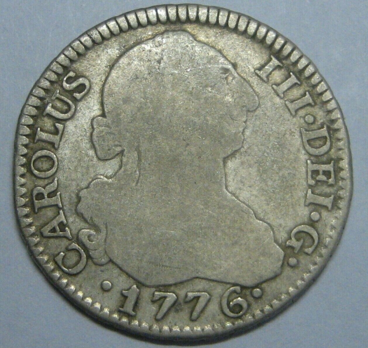 1776 MADRID 2 REAL CHARLES III 1700s ASSAYER PJ SPANISH SILVER COLONIAL ...
