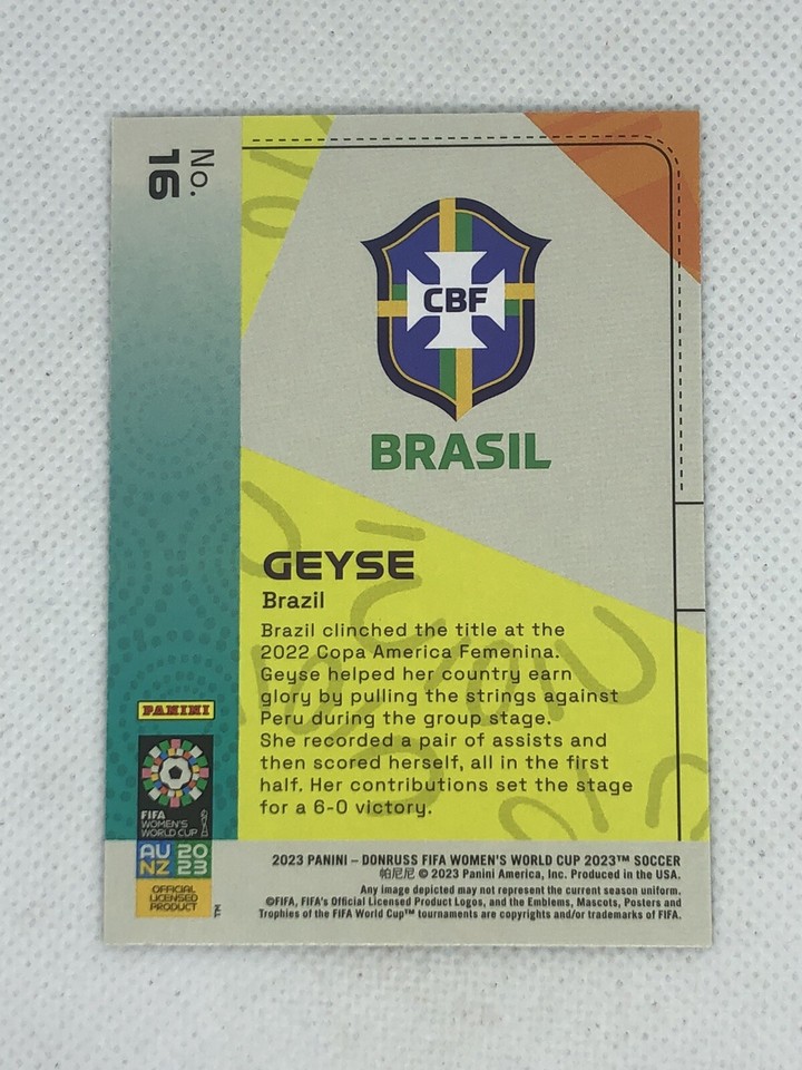 2023 Donruss Womens World Cup | 16 Geyse Brazil | RC Silver Fresh! | eBay