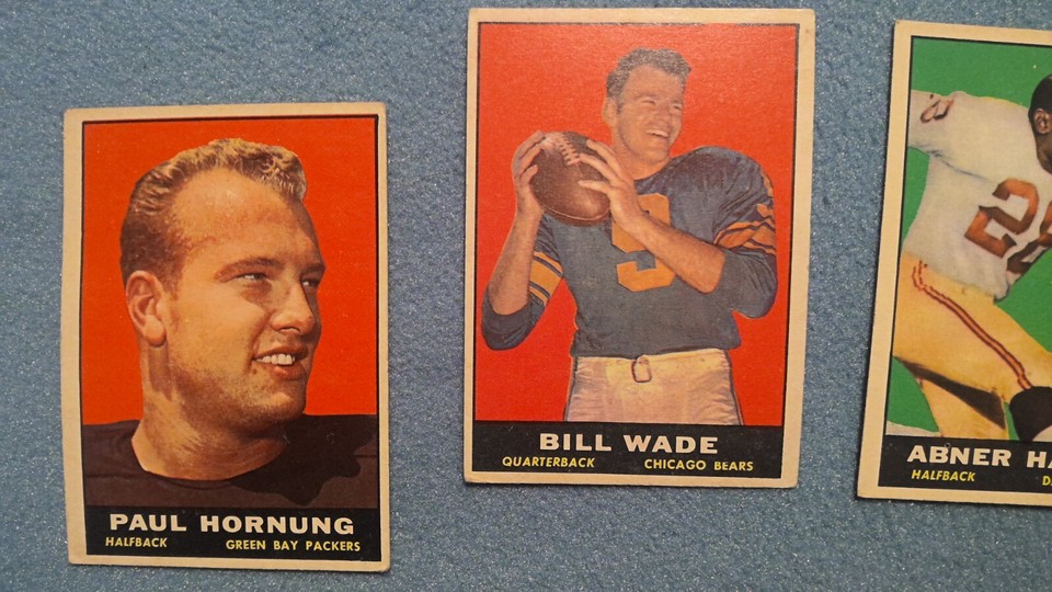 Original 1961 Topps Football Card Lot: Otto Hornung Haynes Jurgenson ...