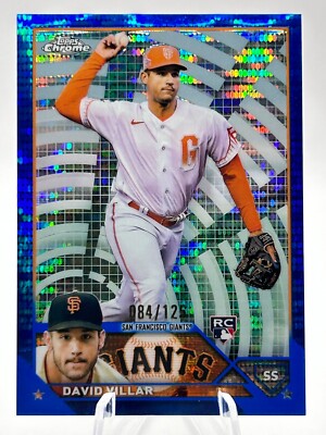 DAVID VILLAR 2023 TOPPS CHROME SONAR BLUE REFRACTOR 84/125 ROOKIE #117 ...
