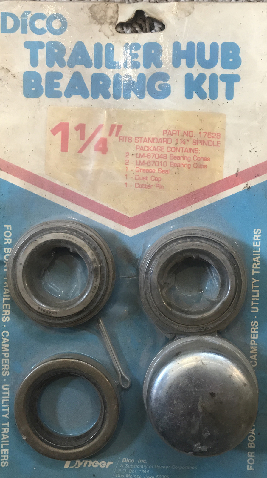 NOS Dico 1 1/4” Trailer Hub Bearing Kit 17628 GV2 for sale online | eBay