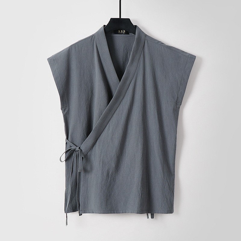 Traditional Chinese Clothing Hanfu Vest Men Cotton Sleeveless Kimono ...
