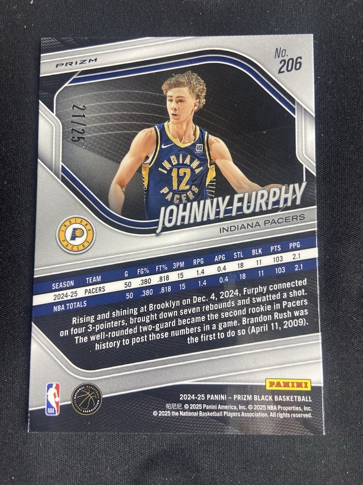 2024-25 Panini Prizm Black - Johnny Furphy, Johnny Furphy #206 Mojo ...