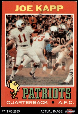 1971 Topps #145 Joe Kapp Patriots CFL HOF California Berkeley 5 - EX | eBay