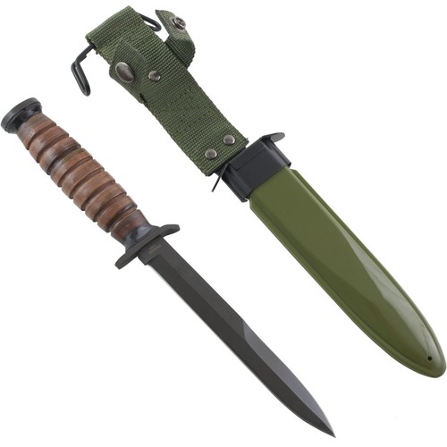 WWII World War II Replica M3 Trench Knife Fixed Blade Leather Wrapped ...