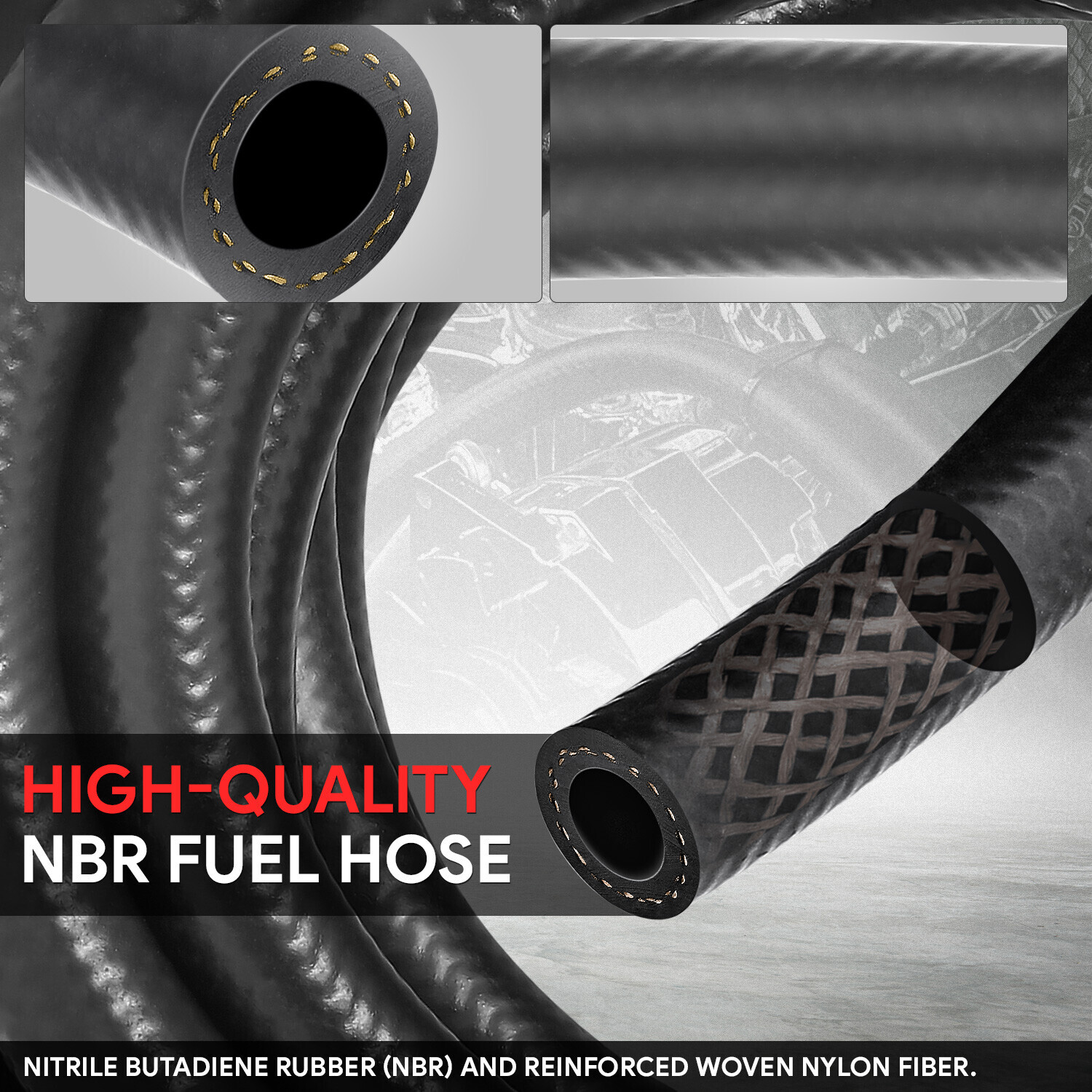 Universal 5AN 5FT 5/16" Inch ID Nitrile Butadiene Rubber NBR Oil Fuel ...