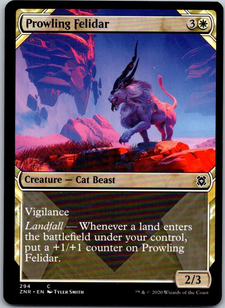 Magic the Gathering Prowling Felidar Showcase Zendikar Rising MTG Free ...
