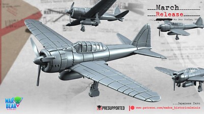 BattleCat Miniature WW2 Japanese Zero Fighter Plane & Pilot Terrain ...