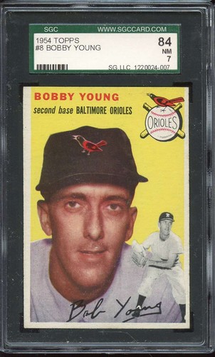 1954 TOPPS #8 BOBBY YOUNG SGC 7 ORIOLES *DS12308 | eBay