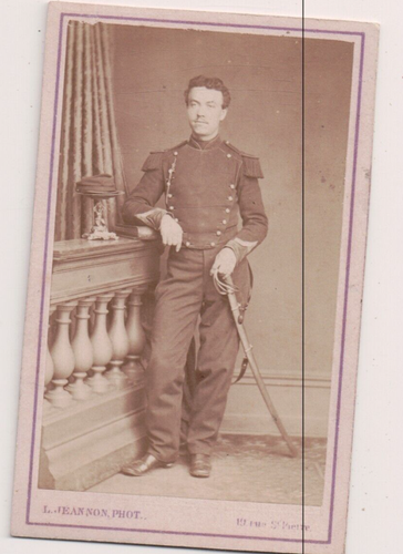 Vintage CDV French Military Man Soldier Uniform Sabre L Jeannon Phot m6 ...