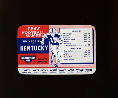 1957 Kentucky Wildcats Standard Oil Football Schedule | eBay