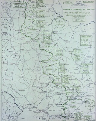 HARDBACK WAR MAP RUSSIA FRONT LINE ORDER OF BATTLE 1943 MAP 25 YRS OLD ...